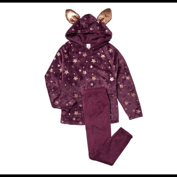 Justice | Pajamas | Nwt 7 8 12 14 Justice Kangaroo Ears Hood Pajamas ...